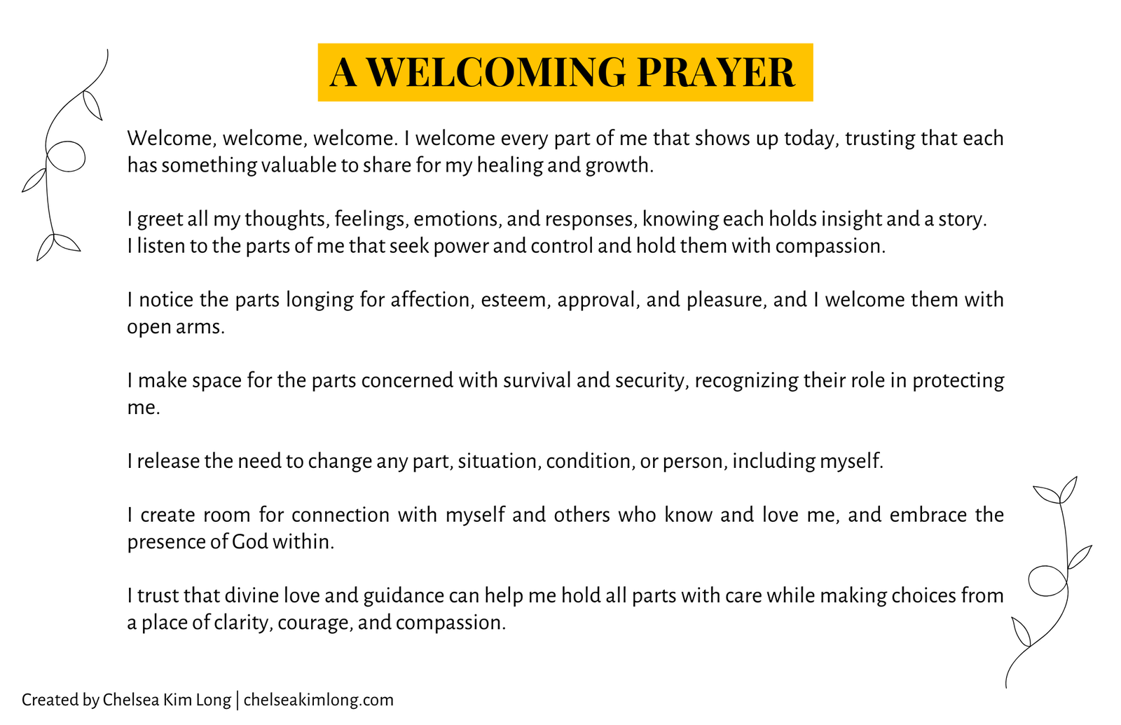 Welcoming Prayer